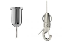 Steel cable hanging set with hook and steel cable holder