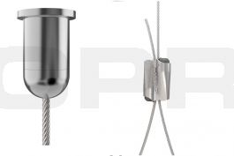 Steel cable 1,5mm x 200cm with steel cable holder